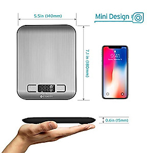 Lodge 5 Quart Cast Iron Dutch Oven. Pre-Seasoned Pot with Lid and Dual Loop Handle & Etekcity Food Scale, Digital Kitchen Weight Grams and Ounces for Baking and Cooking, Small, 304 Stainless Steel