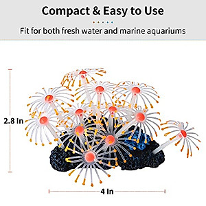 Uniclife Glowing Effect Artificial Coral Plant for Fish Tank, Decorative Aquarium Ornament, Orange