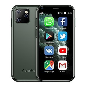 Hipipooo Super Small Mini Smartphone 3G Dual SIM Mobile Phone 2GB RAM 16GB ROM Dual SIM Android 8.1 Unlocked Children Phone Pocket Cellphone (Green)