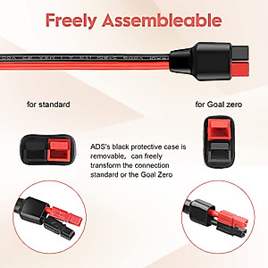 PAEKQ 10AWG Solar Panel Cable Connector Kit, Compatible with Solar Connector and Anderson Connector for RV, Goal Zero Yeti, Renogy Portable Solar Generator Power Station (1.6Ft)