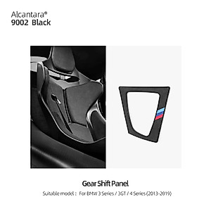 BETTERHUMZ Alcantara for BMW F30 F32 F31 F33 F36 3 Series Car Gear Shift Knob Panel Cover Interior Trim Sticker (Black)