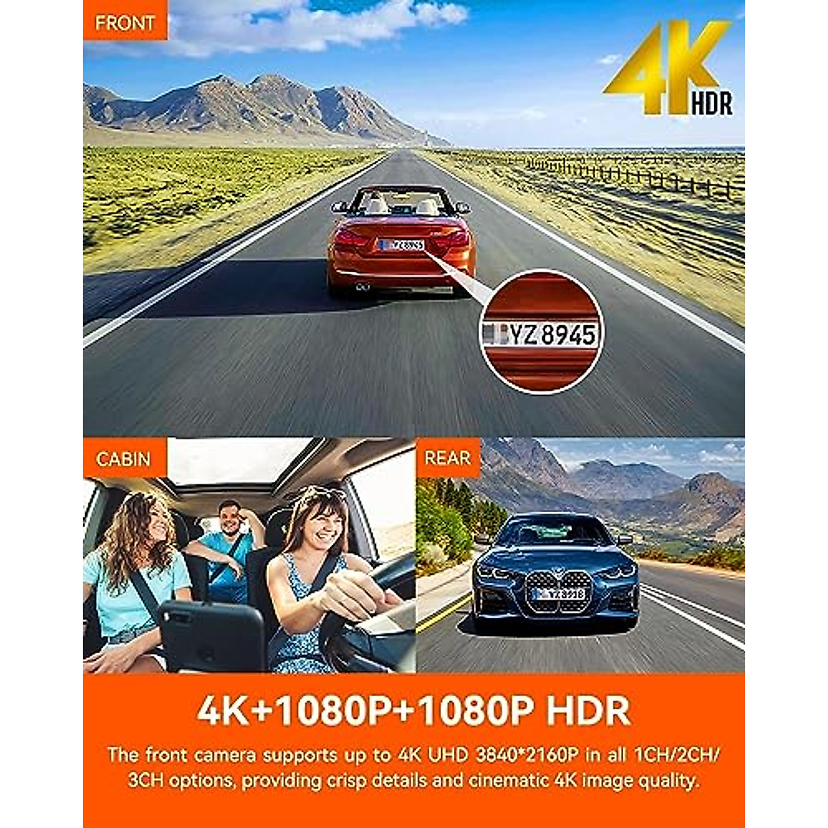 [ Bundle-3 Items: Vantrue N4 Pro 4K 3CH + 512GB SD Card + Hardwire Kit ] True 4K Wi-Fi 3-Channel Dashcam, STARVIS 2 IMX678 Night Vision, Infrared Cabin Camera, Voice Control GPS Car Cam for Uber