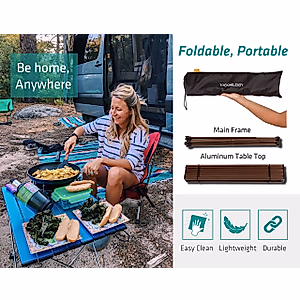 Folding Camping Table That Fold Up Lightweight, Small Camp Table, Foldable Beach Table for Sand Foldable Table Camping, Side Table, Portable Mini Camping Table Folding, Backpacking Table Ultralight