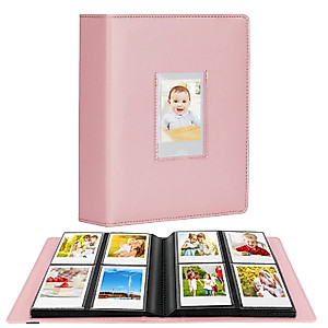 288 Vertical Photos for Instax Mini Photo Album, Front Window, Book Album 2x3 for Fujifilm Instax Mini Film 11 9 8 40, Polaroid 300, HP Sprocket, K-pop Photocards (Pink)