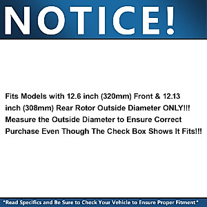 Detroit Axle - Brake Kit for Nissan Pathfinder Infiniti JX35 QX60 Nissan Murano Drilled & Slotted Brakes Rotors Ceramic Brake Pads Replacement : 12.6" inch Front Rotor and 12.13" inch Rear Rotor