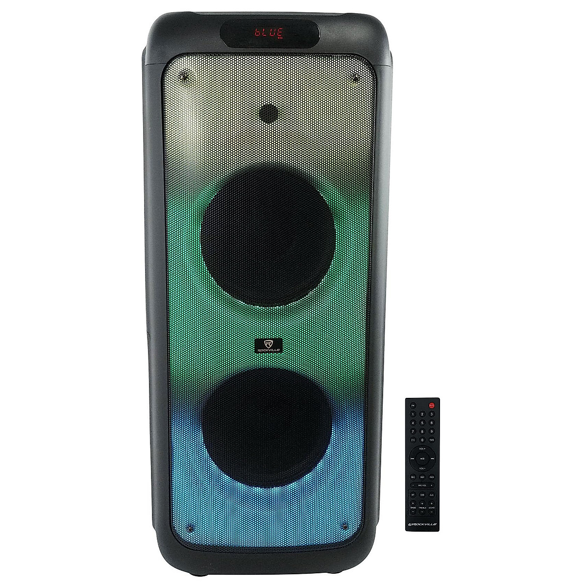 Rockville BASS Party 10 Dual 10 inch Portable Battery LED Party Bluetooth Speaker