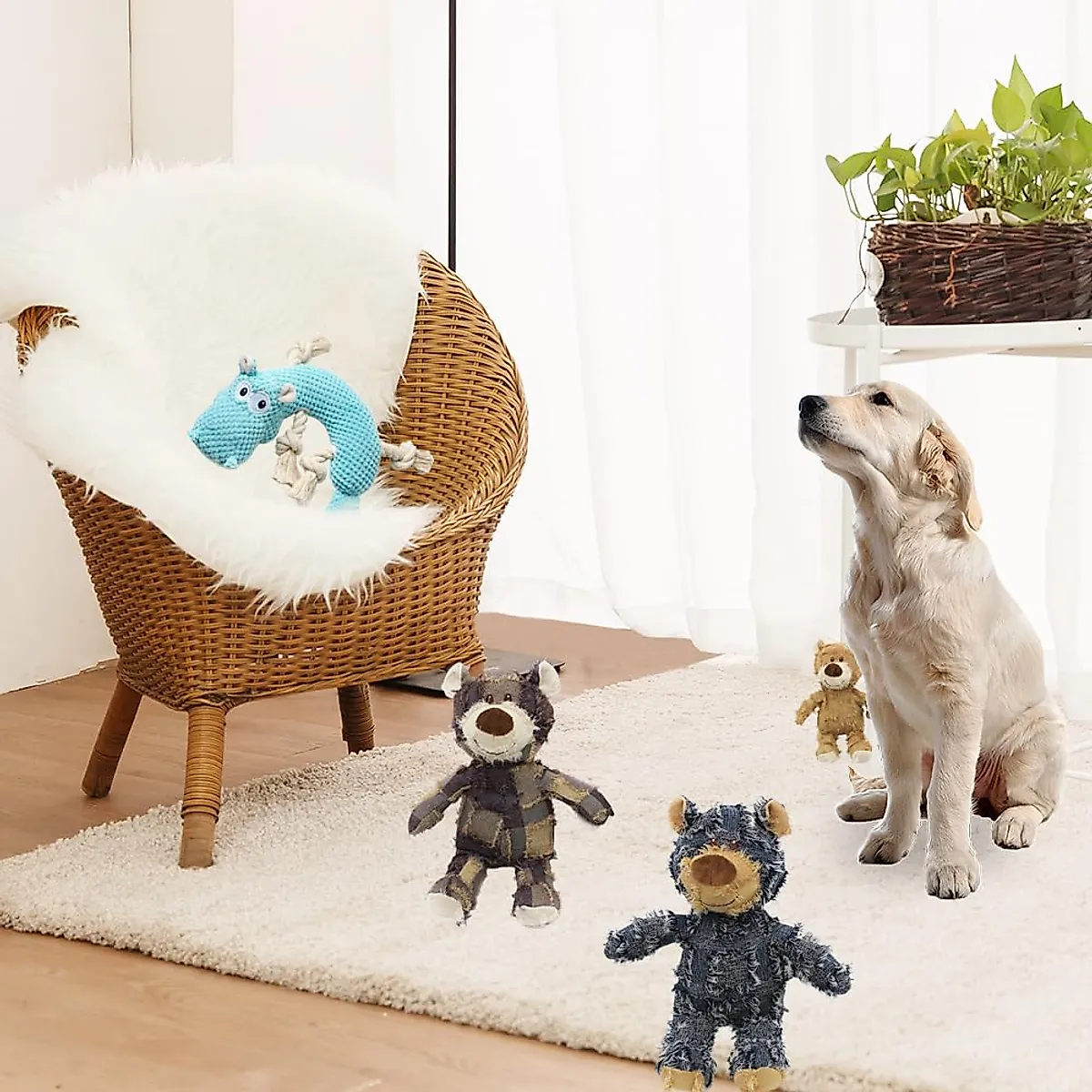 YAUNJI 2024 Premium Indestructible Robust Bear, Indestructible Dog Toys to Keep Them Busy, Petsboro Robust Bear Dog Squeak Chew Toy for Large Small Dogs for Heavy Chewers (ab)