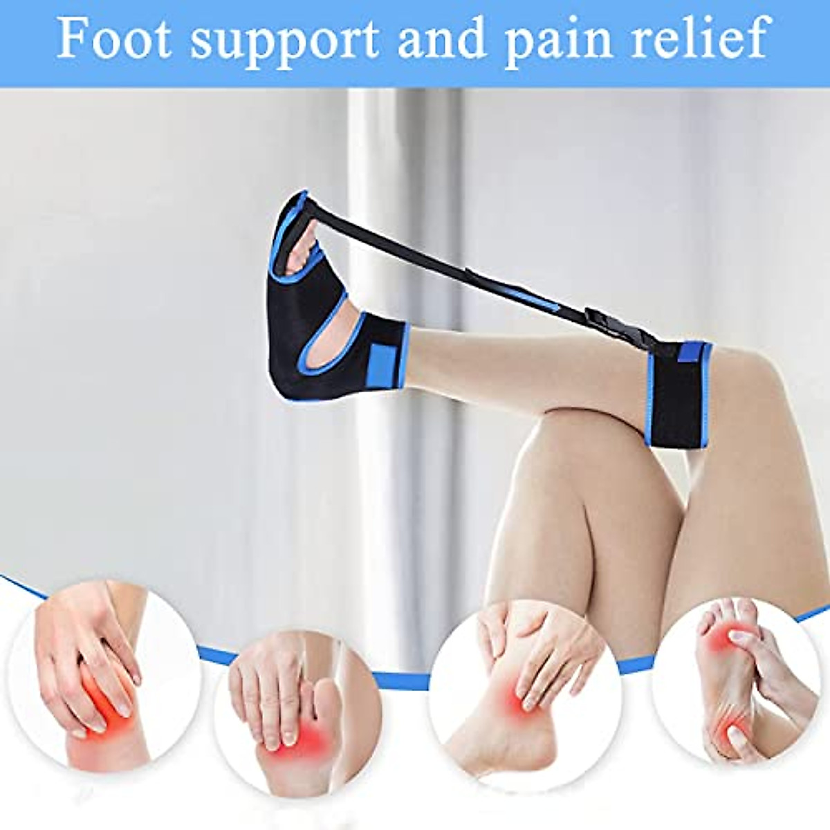 Plantar Fasciitis Night Splint for Women Men, Adjustable Drop Foot Support Stretcher for Sleeping, Achilles Tendonitis, Foot/Heel Pain Relief,M