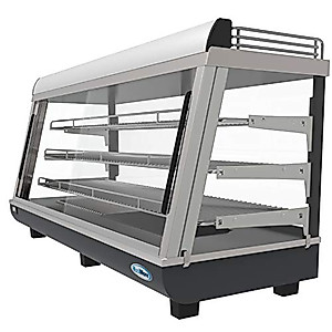 KoolMore - HDC-6C Commercial 48" Countertop Food Warmer Display Case Merchandiser with LED Lighting and Front Sliding Door - 6.5 cu.ft.,Black