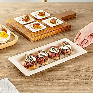 Restaurantware Pulp Safe No PFAS Added 10 x 5.1 Inch Rectangle Plates 100 Disposable Plates - Home Compostable Microwavable And Freezable Bagasse Plates For Hot And Cold Foods