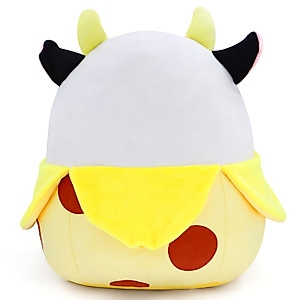 LXSLFY 11inch Banana Animal Plush, Stuffed Animals Kawaii Pillow, Gifts for Kids Girls Boys (Cow, 11IN)