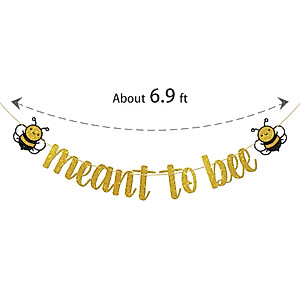 Dalaber Meant to Bee Banner, Bumble Bee Theme Birthday/Baby Shower/Wedding/Bridal Shower/Engagement Party Decoration, Vow Renewal Party Decor Banner Photo Booth Props
