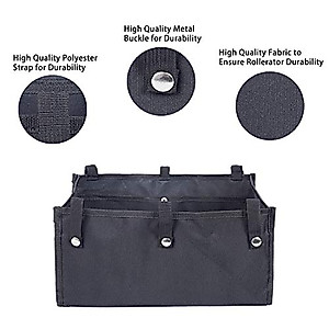 AROUY Walker Bag Under Seat for Four Wheel Rollator, Rollator Bag Tote Organizer Pouch Storage to Walkers for Senoirs, Walker Accessories (Black, M)