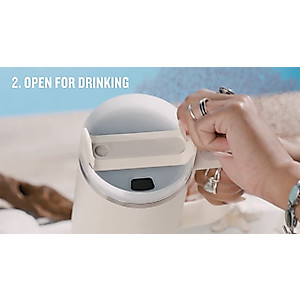 Insulated 40oz Quencher H2.0 Travel Tumbler Mug with Handle, 2 in 1 Slide Lid, Reusable Straw, and Plastic Grip - Double Walled Stainless Steel Keeps Hot and Cold (Cream)