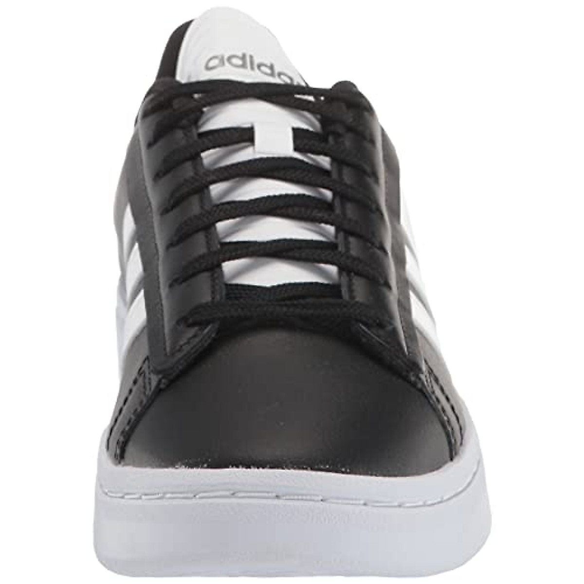 adidas Men's Grand Court Alpha Tennis Shoe, Core Black/White/Iron Metallic, 12