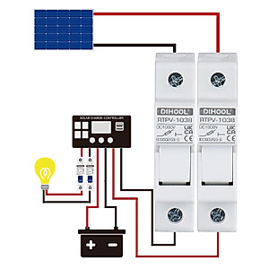 DIHOOL 30 Amp Inline Fuse for Solar Connector, 4pcs Solar fuses Holder, DIN Rail Solar Panel Fuse