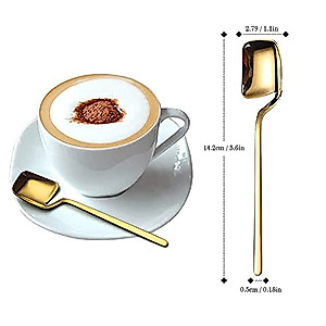 Coffee Spoons, 5.6 Inches Espresso Spoons, 18/10 Stainless Steel Demitasse Spoons Tiny Spoon Small Spoons Gold Teaspoons Espresso Spoons Mini Spoons for Tasting, Sugar, Tea, Ice Cream, Set of 6