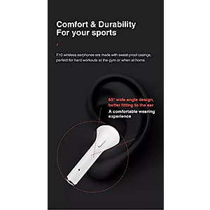 Tradencia Wireless Earbuds Bluetooth 5.0 Earphones IP65 Waterproof with Charging Case, 24H Music Playback 100H Standby Time, White