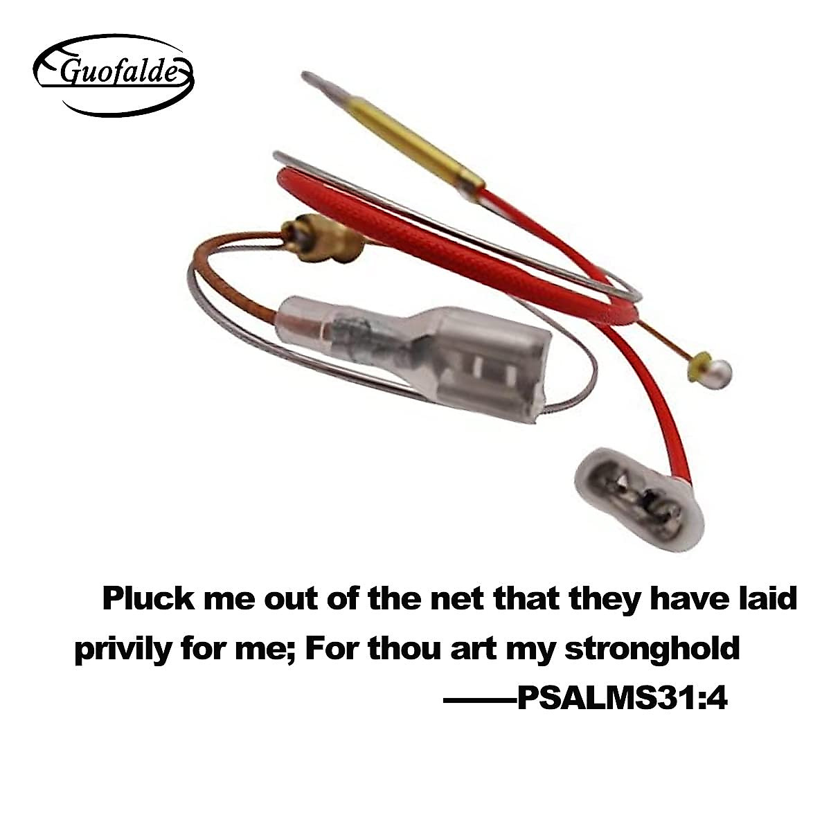 GUOFALDE Outdoor Patio Heater Thermocouple, M8 x 1 End Connection Nuts Thermocouple 410 mm Length M6 x 0.75 Head Thread