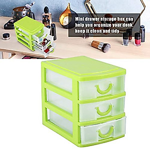 Plastic Non-toxic Drawer Storage Box, Drawer Storage Organizer, Convenient for Bedroom,(3 layers of green)
