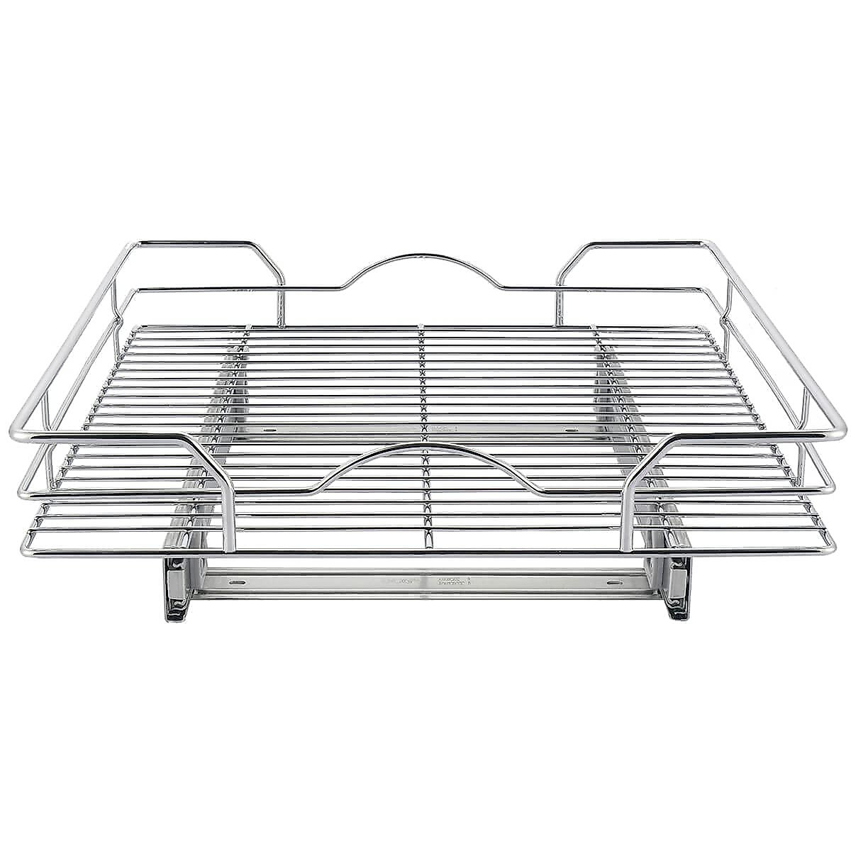 OCG Pull Out Drawer Cabinet Organizer（17" W x 18" D x 5" H, 1 Tier Heavy Duty Slide Out Kitchen Cabinet Storage Shelves, Sliding Drawer for Cabinet, Wire Frame, Chrome Finish