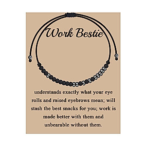 MAOFAED Work Bestie Gift Work Bestie Morse Code Bracelet Best Friend Gift Work Friendship Gift Birthday Gift for Coworker (work bestie code br)