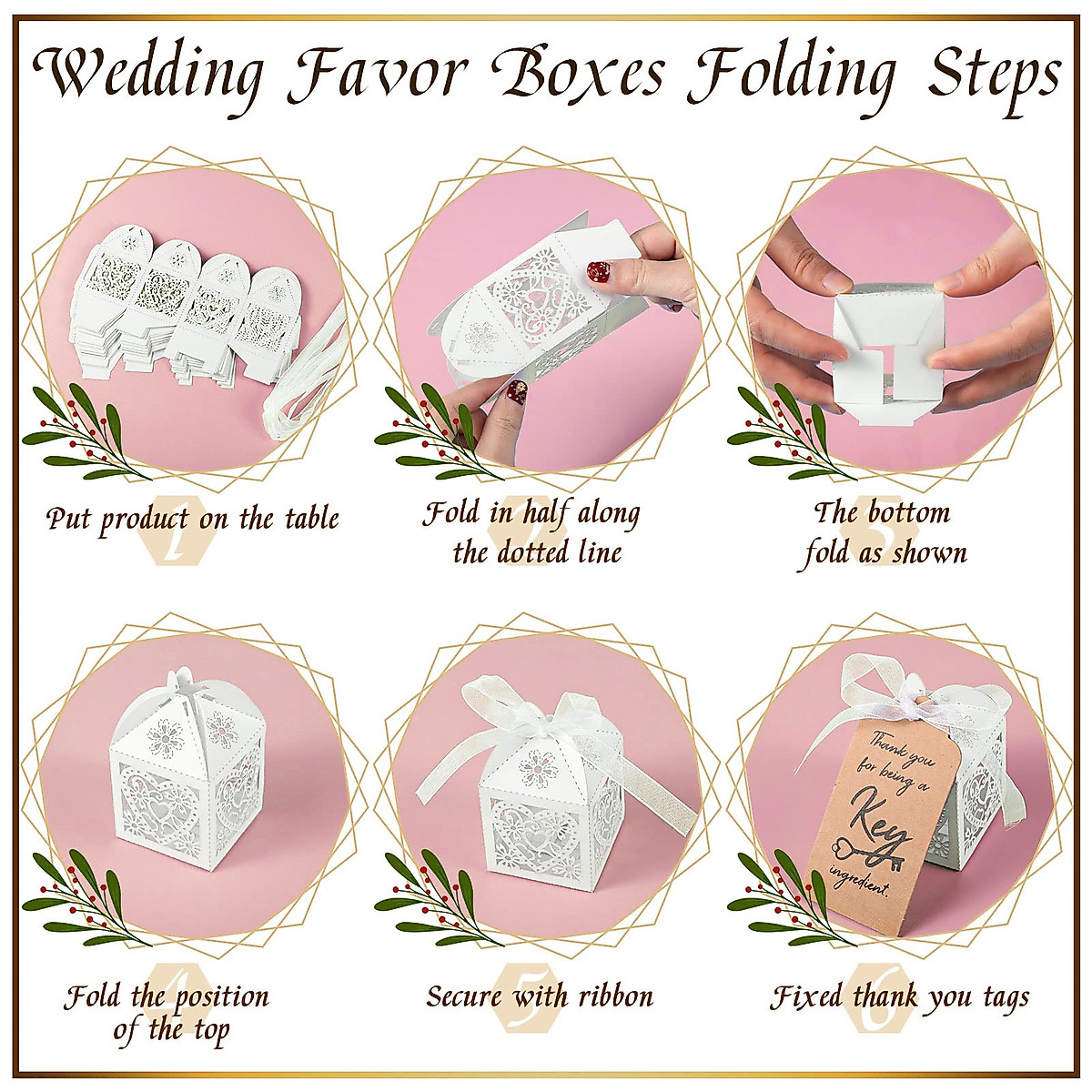 Sawysine 50 Set Key Bottle Openers Skeleton Key Valentine's Day Favors with Escort Card Tag and Key Chains, Love Heart Laser Cut Candy Boxes and White Organza Bags Rustic Decoration