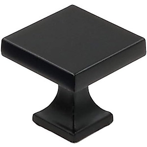 goldenwarm 20 Pack Black Cabinet Knobs for Dresser Drawers Kitchen Hardware Handles 1.1 inch Width Square Knob for Cabinets,Zinc Alloy