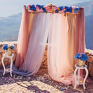 10x10 Dusty Rose Tulle Backdrop Curtains for Parties, Sheer Backdrop Curtain Wedding Photo Backdrop Drapes for Baby Shower Photography Birthday Party