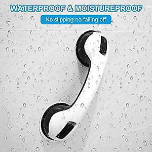 2PCS Shower Handles for Elderly Suction, Handicap Grab Bars for Bathubs and Showers, Bathroom Shower Grab Bar for Seniors with Strong Suction Cup for Wall, 12in Safety Support Handle