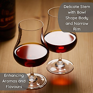 Muldale Crystal Brandy Snifter Set of 2 - Norden Design 7.5 oz Cognac Tulip Nosing Glasses for Whiskey and Rum - Thin and Elegant European Crystal - A Perfect Glass for Spirits - Gift Boxed