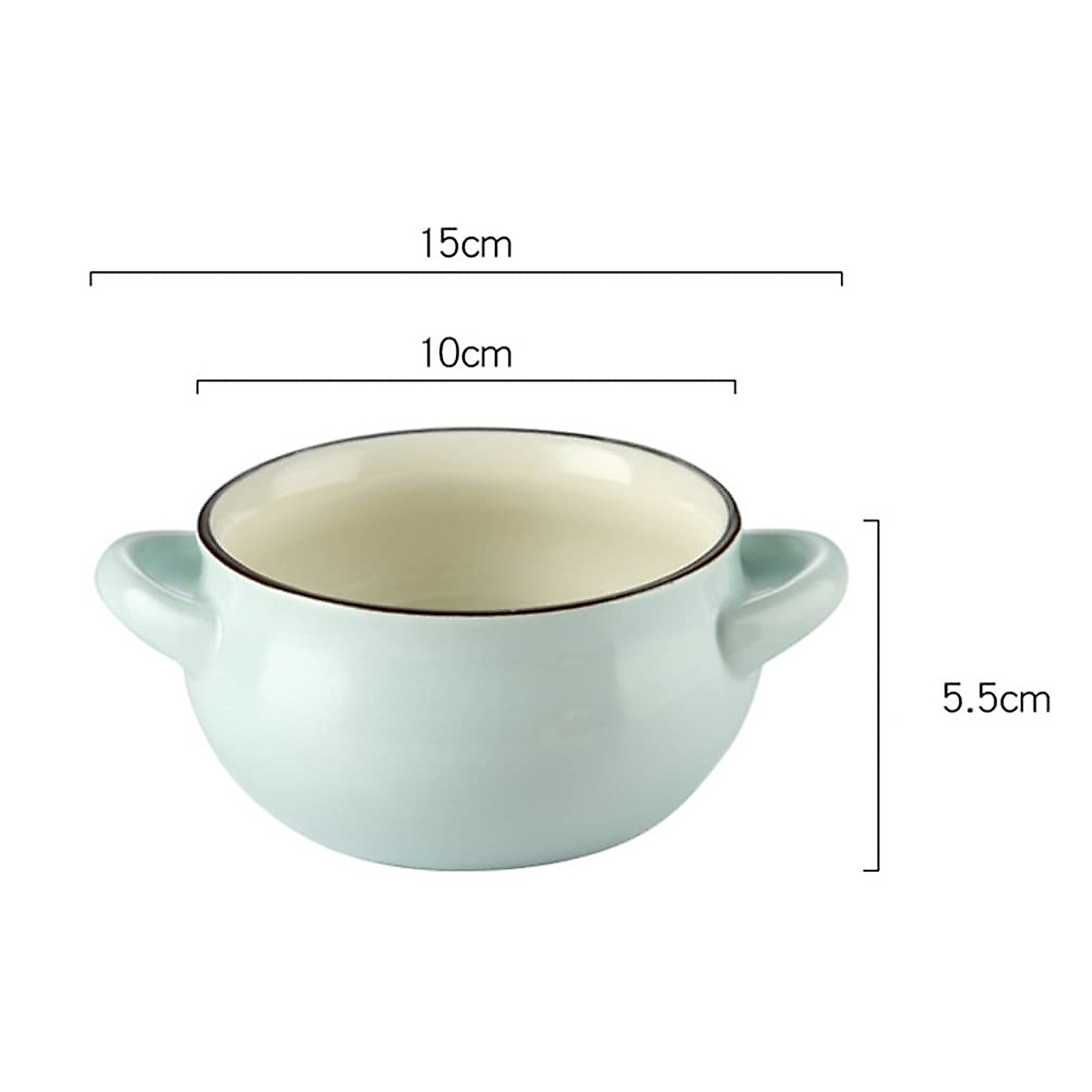 UPKOCH Ramen Ceramic Soup Bowls with Handles French Onion Soup Oven Safe Soup Mug Rice Dessert Kitchen Serving Bowls for Cereal Noodle Breakfast Stew Pot Blue French Onion Soup Bowls
