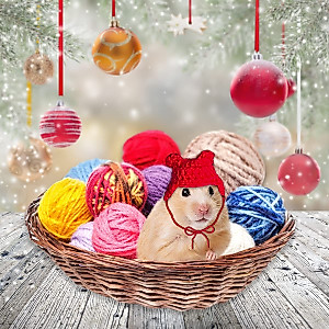 5 Piece Mini Small Animal Hat for Hamster Hedgehog Lizard Guinea Pig Knitted Headwear Pets Costume Decoration Accessories