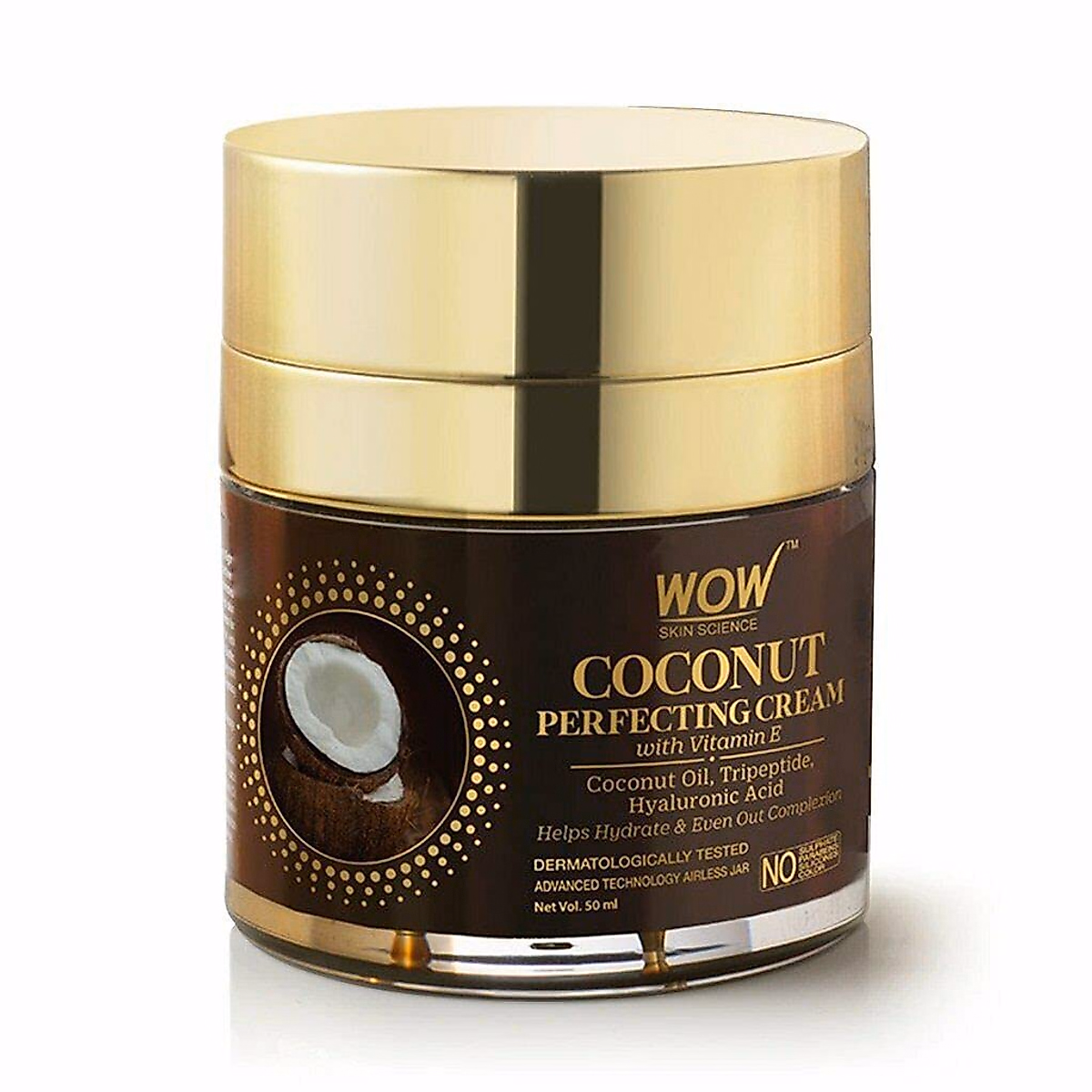 WOW Skin Science Coconut Facial Perfecting Moisturizer Face Cream, Facial Skin Care Products, Anti-Aging Face Moisturizer for Women and Men, No Sulphate, Paraben, Silicone, Mineral Oil (50 ml)