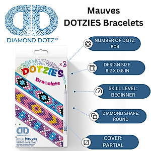DIAMOND DOTZ ® DOTZIES - Mauves, Diamond Art Bracelet Making Kit Adults, Diamond Dotz Kits for Teens, Diamond Art Teen, Diamond Painting Bracelet Kit for Adults, Bracelet Making Kit, Bracelets Making