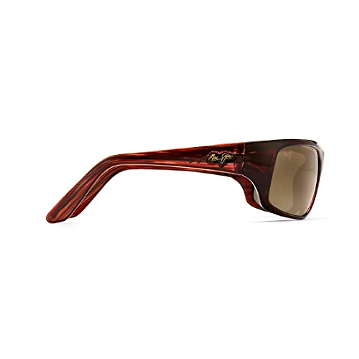 Maui Jim Men's and Women's Peahi Polarized Wrap Sunglasses, Tortoise/HCL® Bronze, Large