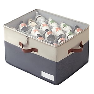 TOSHISON Shoe Organizer for Closet, Space-Saving Shoe Storage Boxes, Fits 16 Pairs, Large Clear Shoe Box Storage Containers, Foldable Shoe Storage Bins with Bottom Support