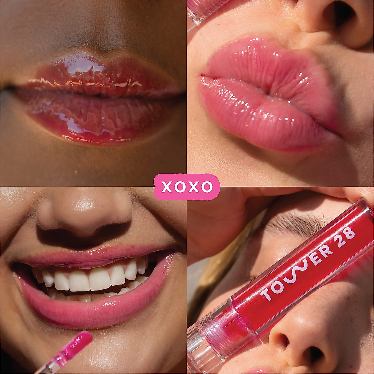 Tower 28 ShineOn Lip Jelly, XOXO, Non-Sticky Lip Gloss, Sheer Pink Vegan Lip Gloss, Moisturizing Apricot and Raspberry Seed Oil, Cruelty Free