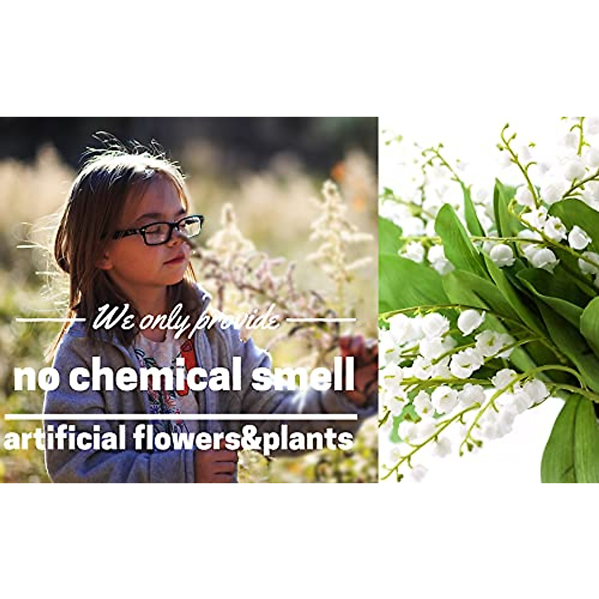 Artificial White Faux Flowers Floral Stems Plant Picks Berry Blossom Tall Fall Plant Outdoor Floral Arrangement Decoration Crafts Home Decor Holiday Wedding Parties 8Packs(Lily Of Valley White Flower)