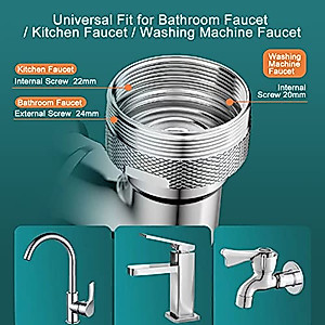 1080 Degree Rotatable Faucet Aerator with Filter,Universal Swivel Robotic Arm Swivel Extension Faucet Aerator 2 Mode Splash Extension Faucet Extender Attachment, Washing Eye/Hair/Face/Brush Teeth