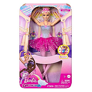 Barbie Dreamtopia Doll, Twinkle Lights Posable Ballerina with 5 Light-Up Shows, Sparkly Pink Tutu, Blonde Hair & Tiara
