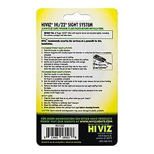 HIVIZ RG1022 Ruger 10/22 Front and Rear Combo Pack,Green, Red, White