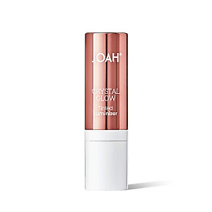 JOAH Highlighter Stick, Crystal Glow Tinted Luminizer Contour Makeup, Crystalide Peptide for Clearer, Smoother Looking Skin, Built-In Detachable Brush, Cream Ivory