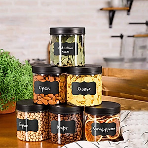 40PCS Plastic Jars with Lids 8oz Empty Plastic Containers with Lids Clear Small Containers Storage Jars Small Containers Storage Jars for Storing Dry Food Makeup Slime Honey Jam
