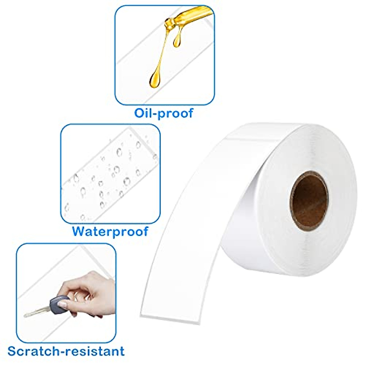 10 Rolls of 350 Lables 1 1/8”x3 1/2”Direct Thermal Labels for Barcodes, Address, Mailing Compatible with Rollo Label Printer & Zebra Desktop Printers [350 Labels/Rolls, 10Roll]