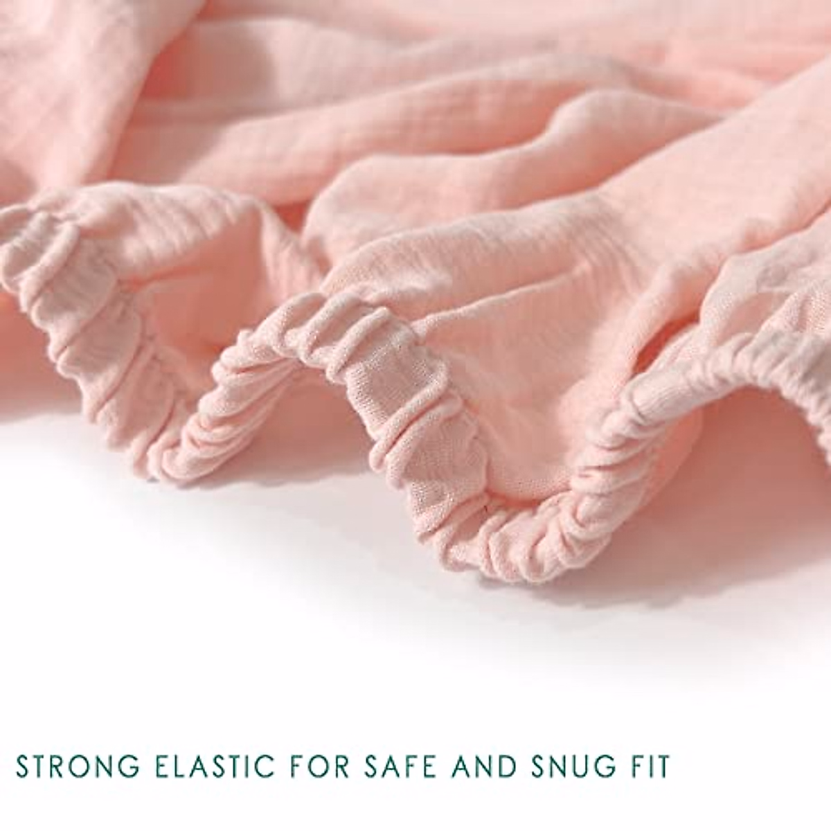 Ultra Soft Muslin Bassinet Sheet for Baby Girl and Boy,Breathable Organic Cotton Bassinet Sheets Fitted for 30’’x16’’ Standard Bassinet (Pink)
