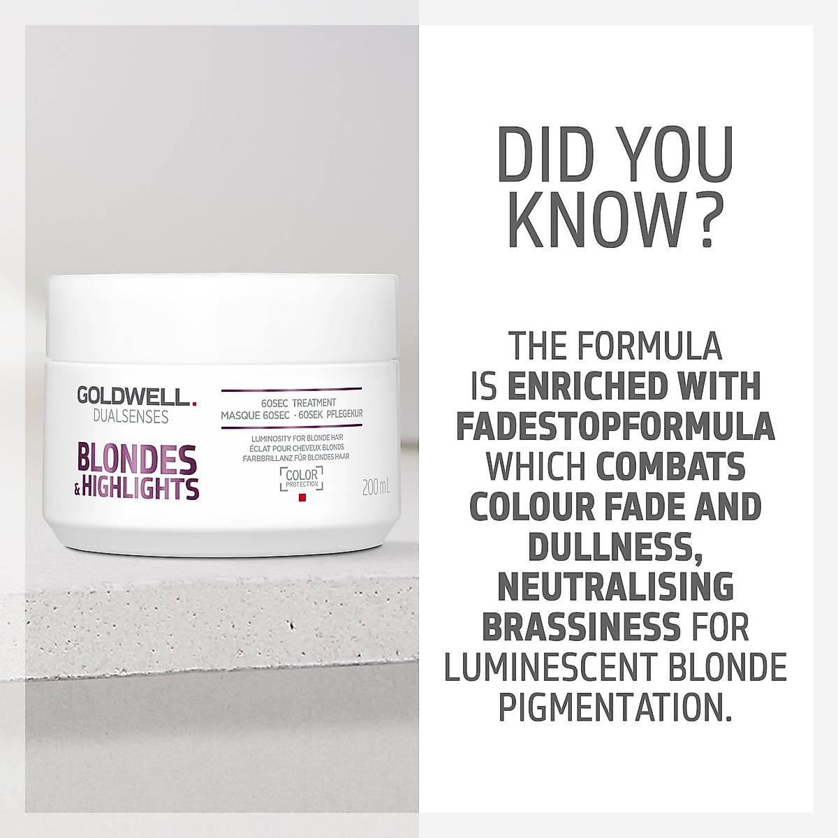 Goldwell Dualsenses Blondes & Highlights Anti-Yellow 60sec Treatment 6.8oz, 200mL