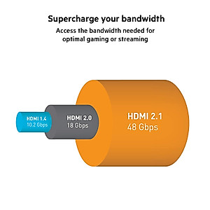 Belkin Ultra HD HDMI 2.1 Cable 3.3FT/1M - 4K Ultra High Speed HDMI Cable, 48Gbps HDMI 2.1 Braided Cord, Dolby Vision HDR & 8K@60Hz Capable, Compatible w/ Playstation, PS4, PS5, Xbox Series X & More