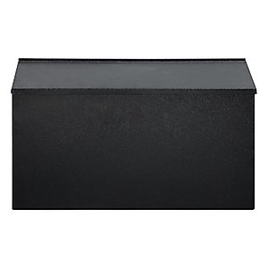 Dalmbox Wall-Mount Mailbox Large Mailbox for Post Rust-Proof Galvanized Steel Box for Outside or Townhouse Horizontal Style, Black, 15.7” x 4.3” x 9.4”