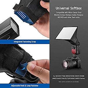 NEEWER Flash Diffuser Light Softbox 6" x 5", Universal, Collapsible with Storage Pouch Compatible with Canon Nikon Sony Godox Yongnuo NEEWER speedlight